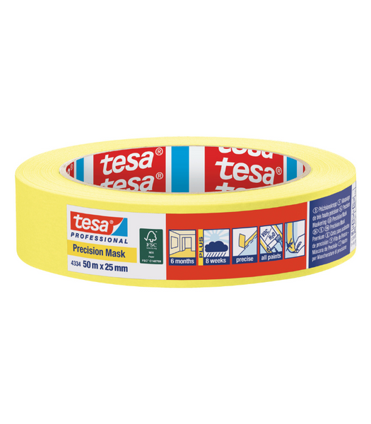 Tesa Precision Masking Tape Indoor (6 months) Yellow | DIY DIRECT