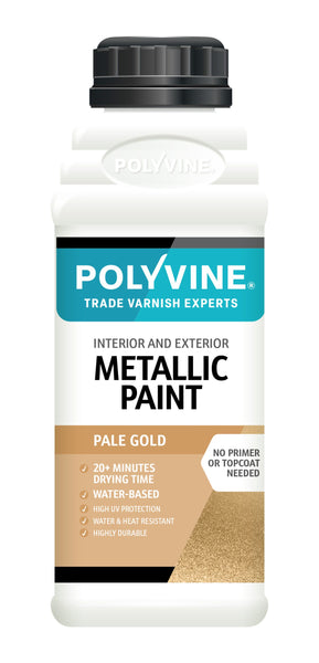 Polyvine Acrylic Metallic Paint - All Colours and Sizes | DIY DIRECT