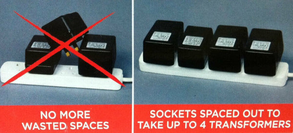 Premier 4 Way Socket Adaptor for Transformers - Wide Spaced for Large ...