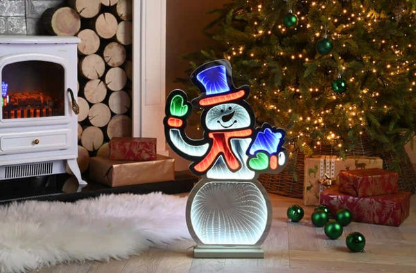 Festive Snowman Infinity Christmas Decoration Light - 56cm | DIY DIRECT
