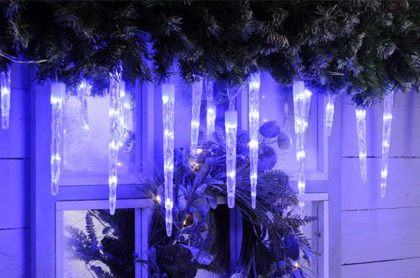 Festive 24 Colour Changing Icicle Christmas Lights White to Blue | DIY ...