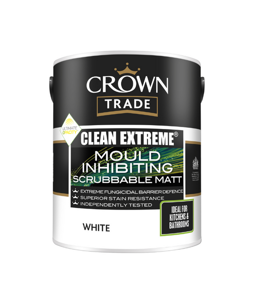 Crown Trade Clean Extreme Mould Inhibiting Scrubbable Matt - White ...