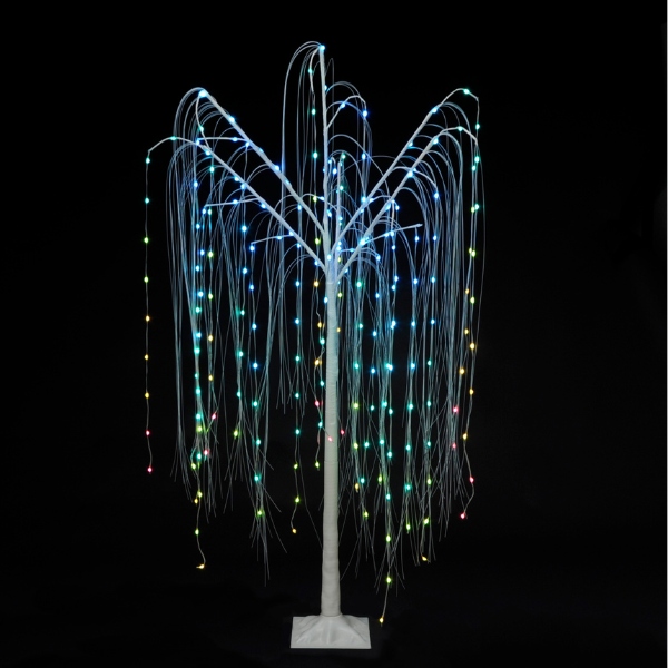 Festive Willow Christmas Tree With Red Green and Blue Digital Lights ...