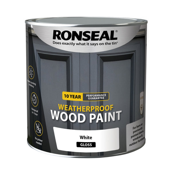 Ronseal 10 Year Weatherproof Wood Paint - All Colours Finishes and Siz ...
