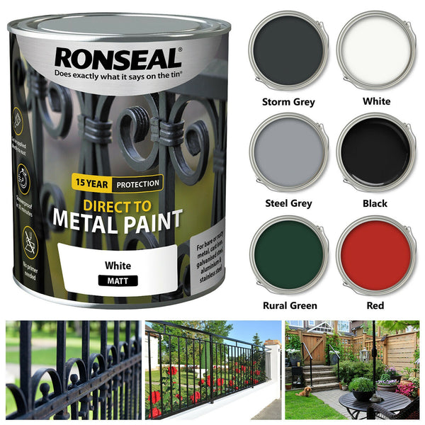 Ronseal 15 Year Protection Direct to Metal Paint - All Colours - All S ...