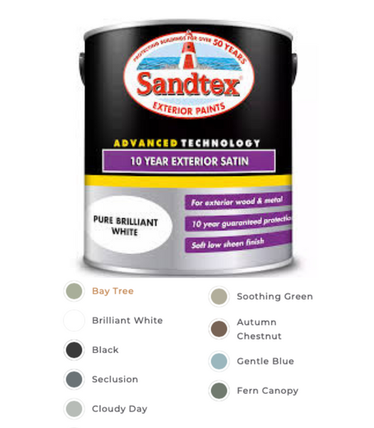 Sandtex 10 Year Exterior Satin - All Colours - All Sizes | DIY DIRECT