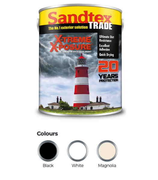 Sandtex Trade Xtreme Xposure Smooth Masonry Paint - All Colours - 5 Li ...