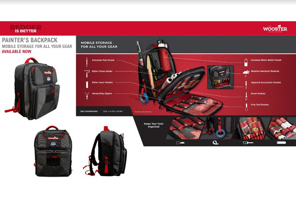 Wooster Painter's Backpack - Multiple Storage Spaces for Decorating To ...