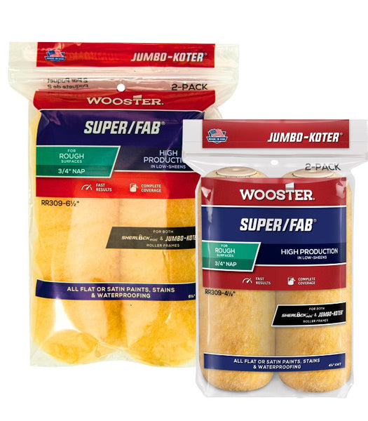 Wooster Jumbo Koter Super Fab Mini Roller Sleeves 3/4" Nap Rough - Twi ...